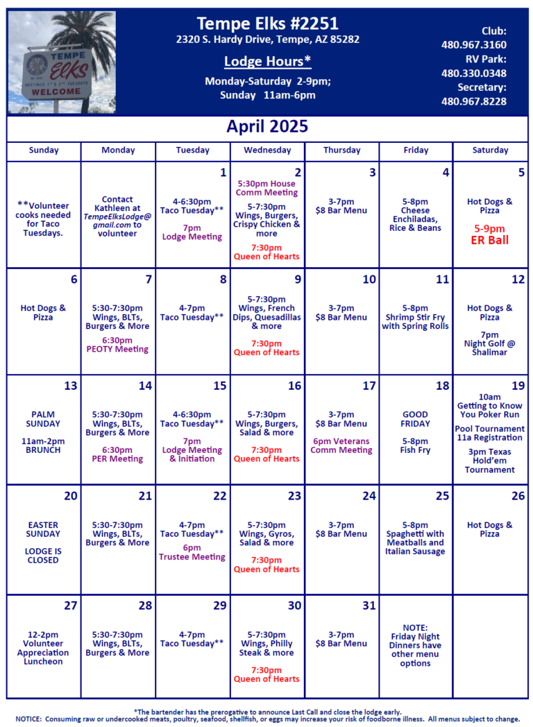 Tempe Elks #2251 – A Fraternal Organization